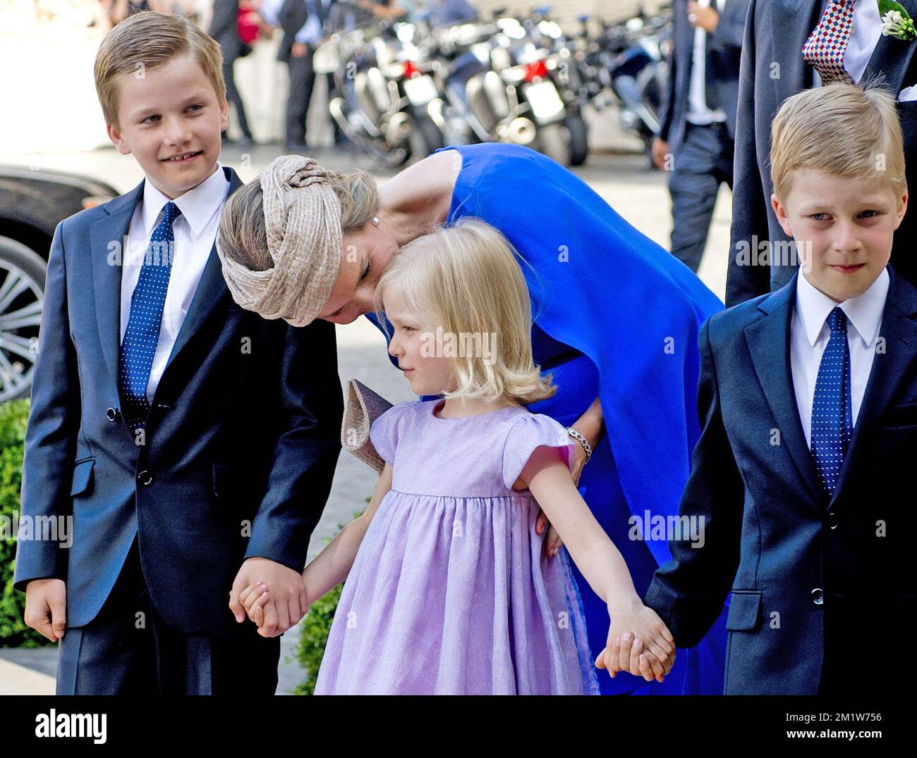King Filip (Philippe) and Queen Mathilde. Prins Gabriel, Prins Emmanuel ...