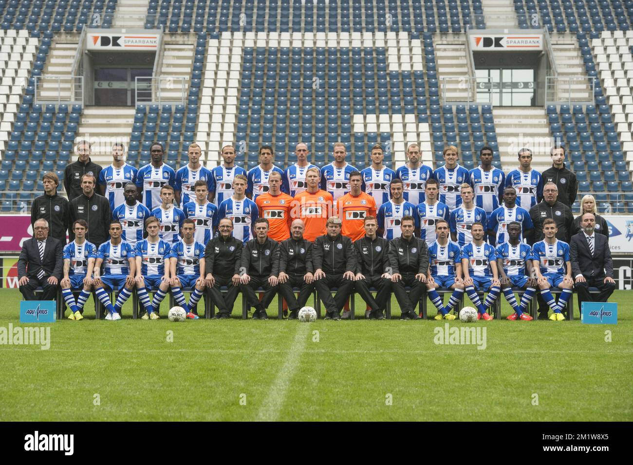 (upper row L-R), Gent's physiotherapist Bert Bogaert, Gent's Uros Vitas ...