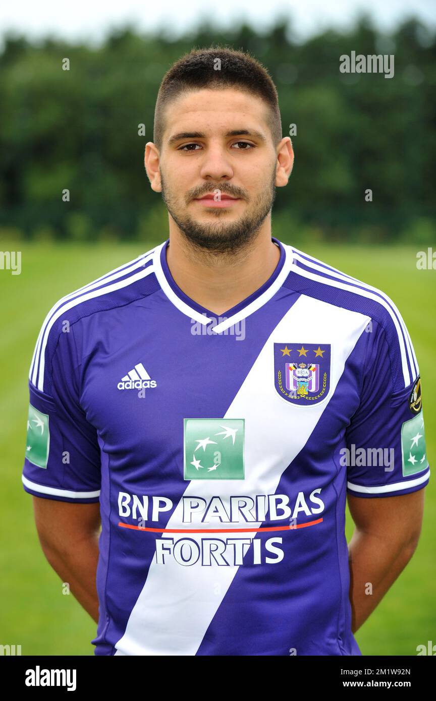 Aleksandar Mitrovic poses for the photographer during the 2014-2015 ...