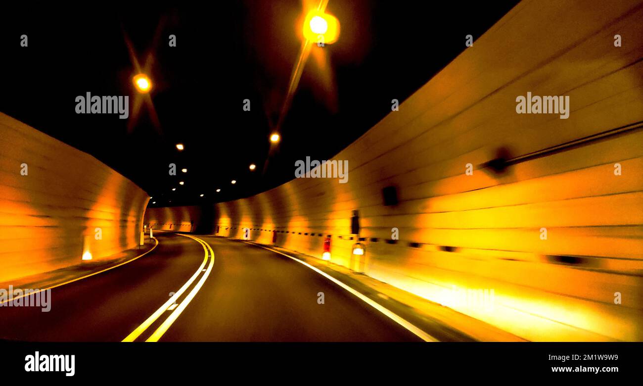 Long highway tunnel hi-res stock photography and images - Alamy