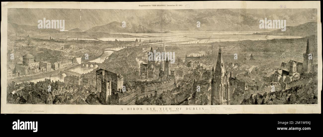 A Bird's eye view of Dublin , Dublin Ireland, Aerial views Norman B ...