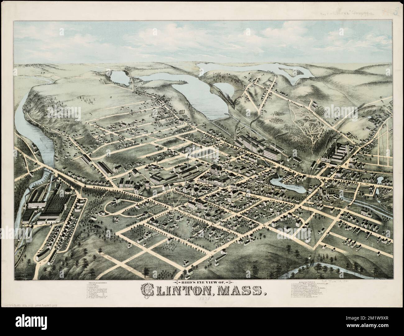 Bird's eye view of Clinton, Mass : 1876 , Clinton Mass., Aerial views ...