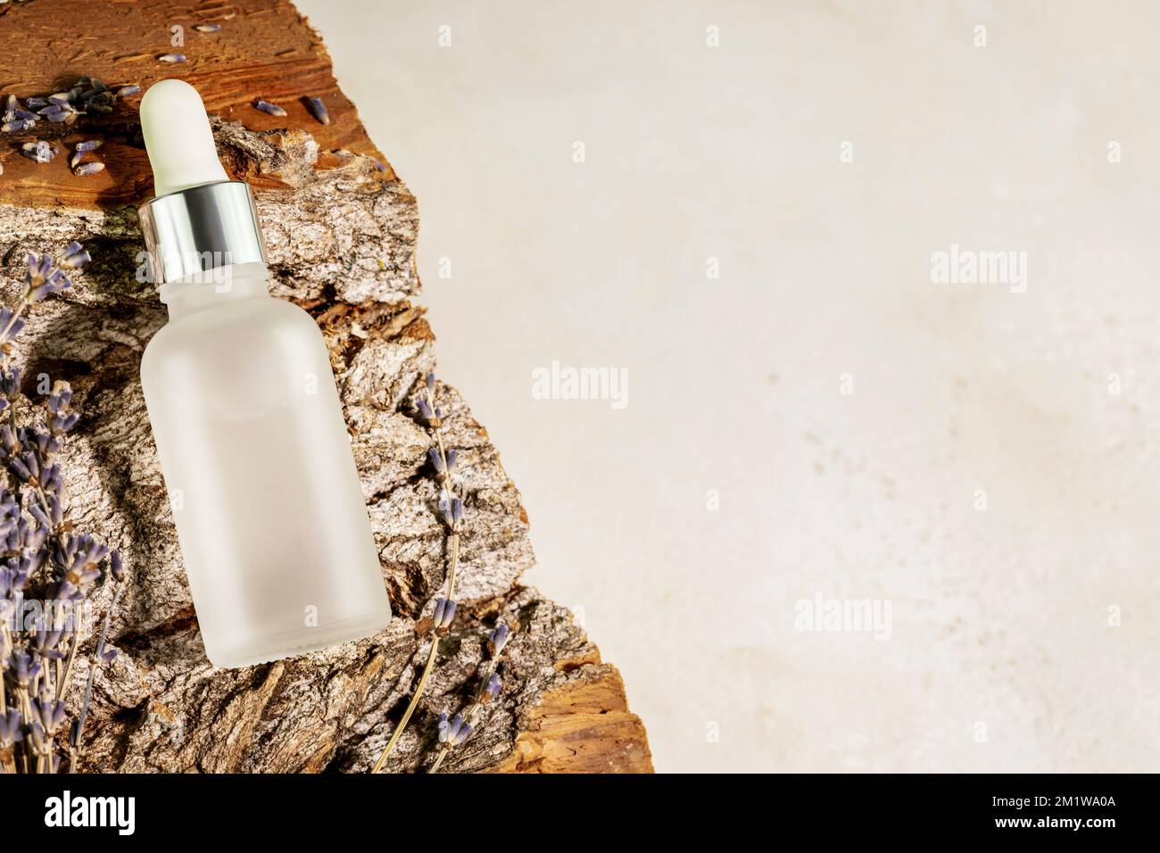 Natural beauty care concept. Organic serum oil cosmetics bottle on ...