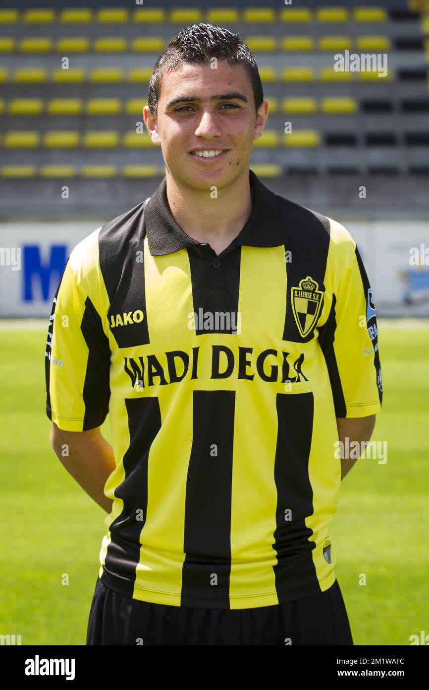 Karim Hafez poses for the photographer during the 2014-2015 season photo shoot of Belgian first ...