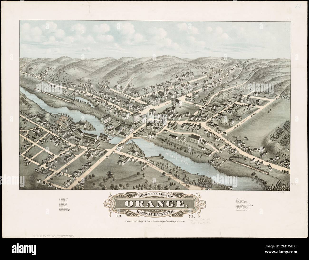 Bird's eye view of Orange, Massachusetts : 1878 , Orange Mass., Aerial ...