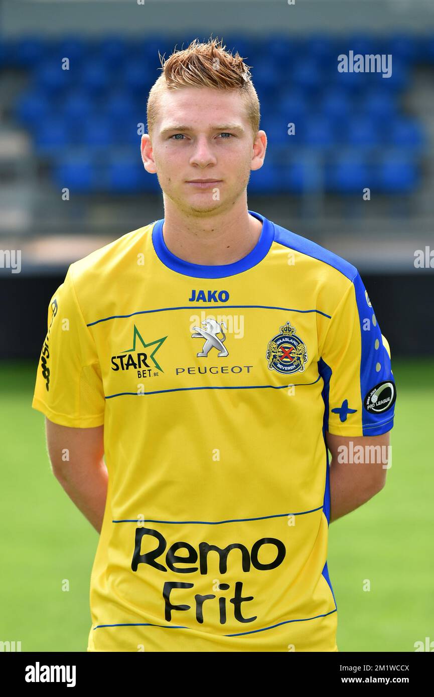 Waasland-Beveren's Renaud Emond poses for the photographer during the ...