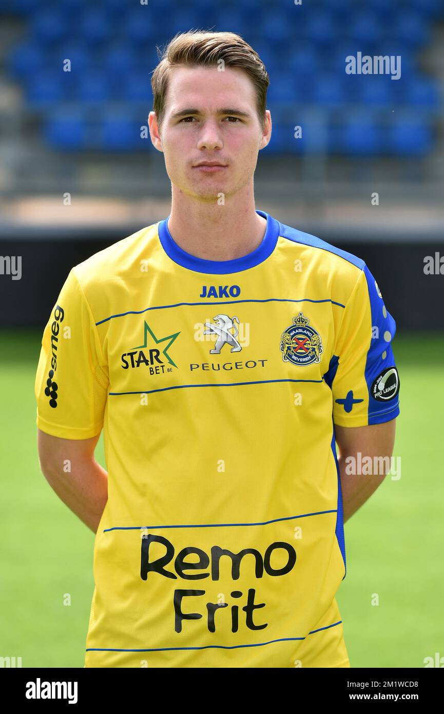Waasland-Beveren's Jonathan Rowell poses for the photographer during ...