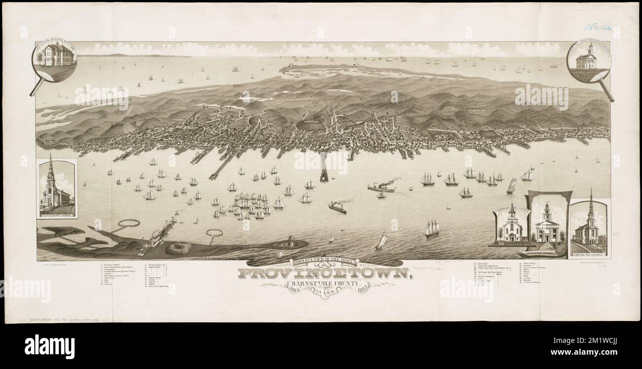 Bird's eye view of the town of Provincetown, Barnstable County, Mass : 1882 , Provincetown Mass ...