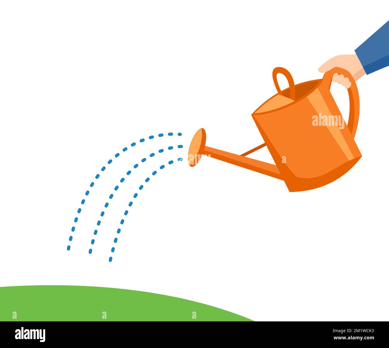 Watering Can With Water Drawing