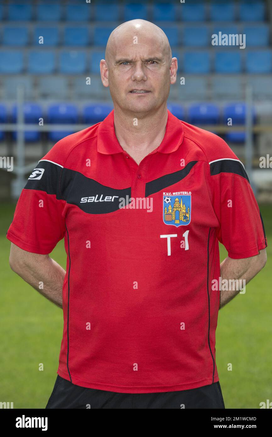 Westerlo's head coach Dennis van Wijk poses for the photographer during ...