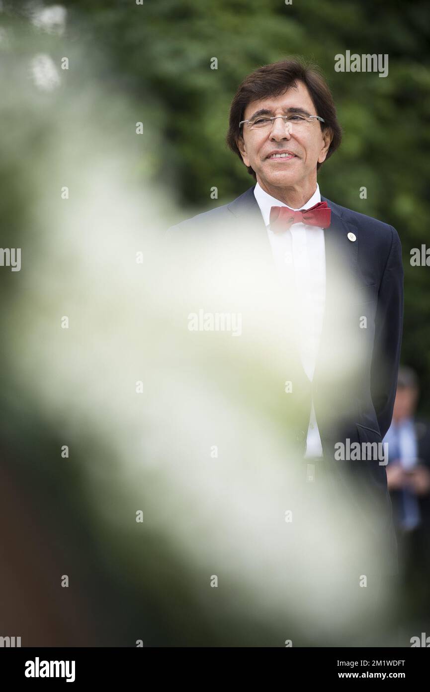 Outgoing Belgian Prime Minister Elio Di Rupo pictured during a ceremony ...