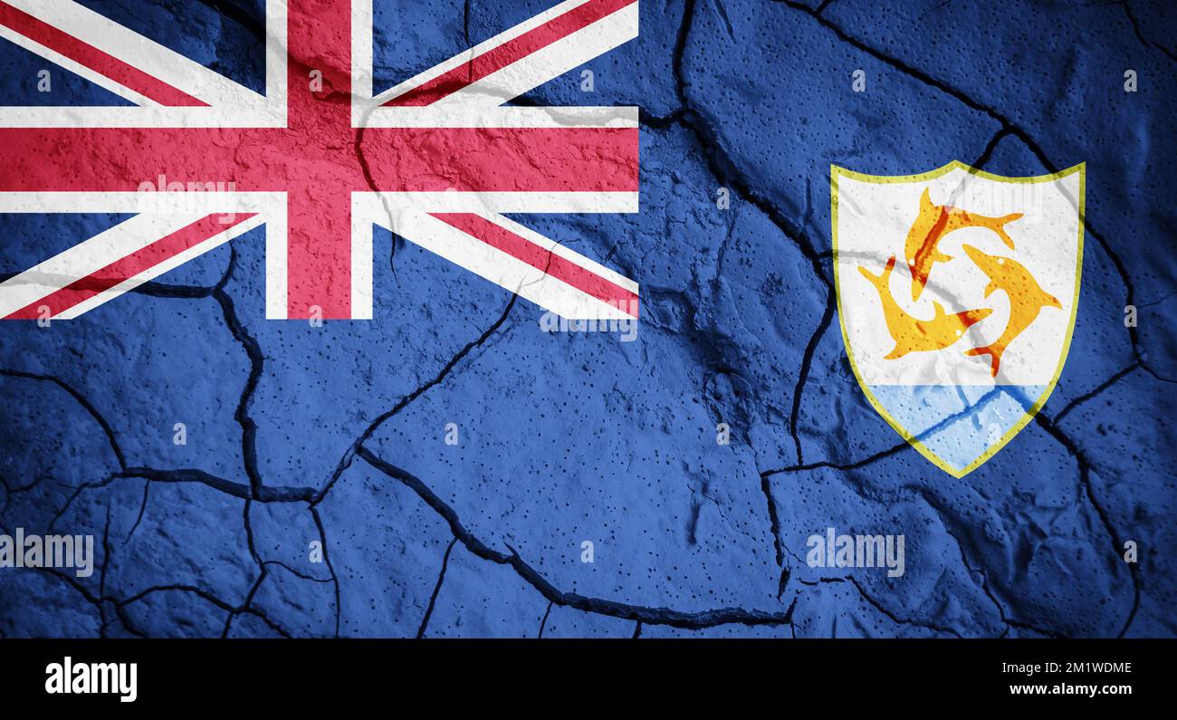 Flag of Anguilla. Anguilla symbol. Flag on the background of dry ...