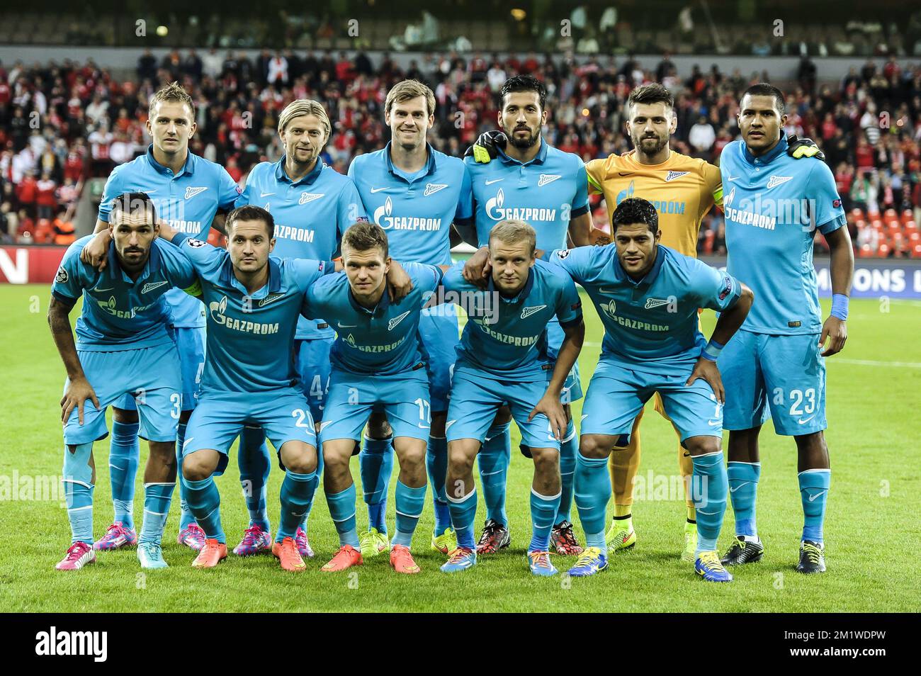 Zenit's players pictured during the first leg match between Belgian ...