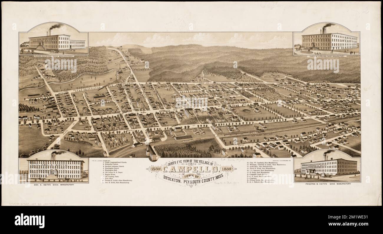 Bird's eye view of the village of Campello : in the town of Brockton ...