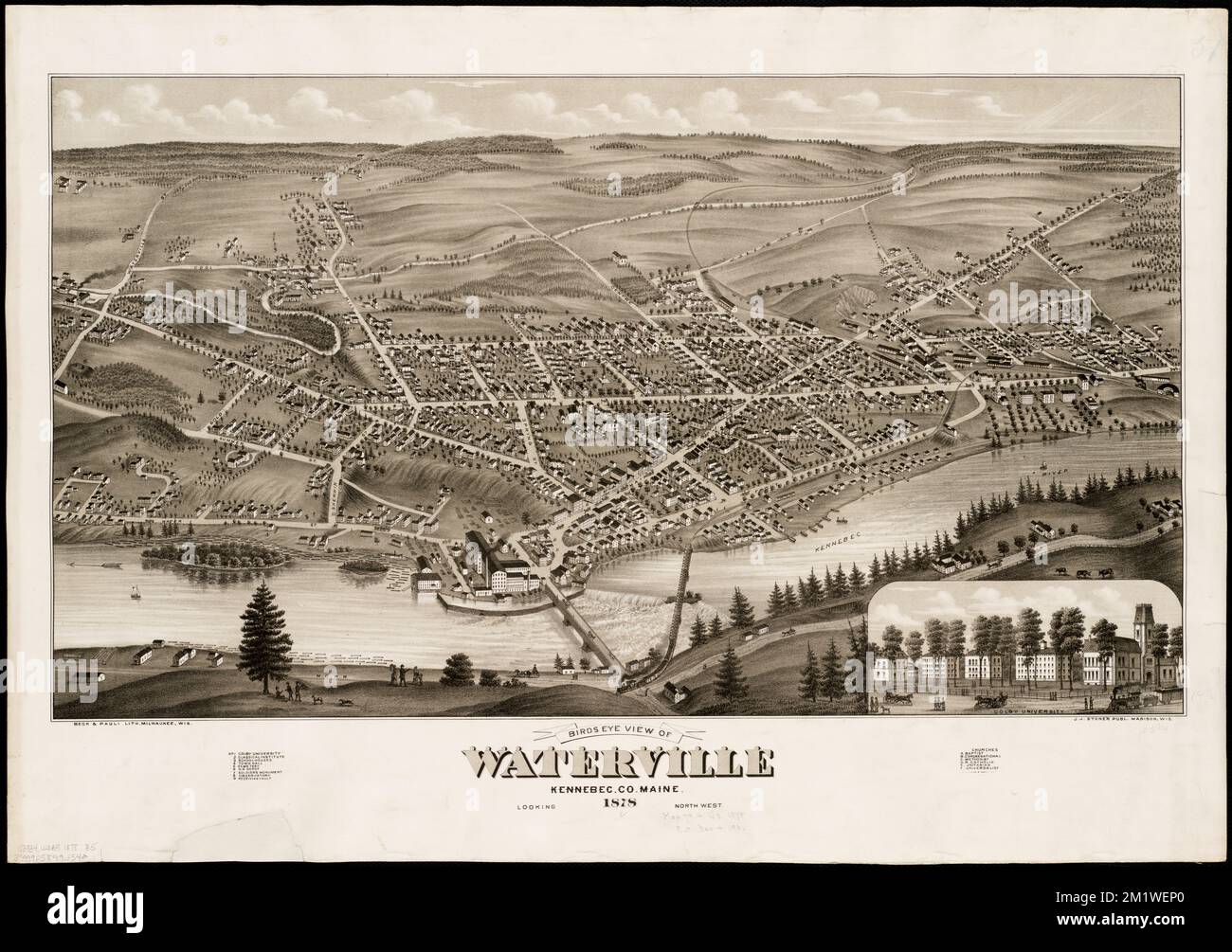 Map of waterville hi-res stock photography and images - Alamy