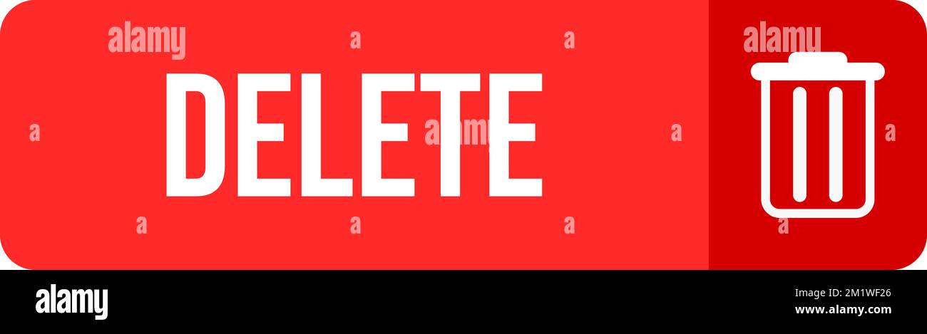 Delete button in red color. Button for delete Stock Vector Image & Art ...