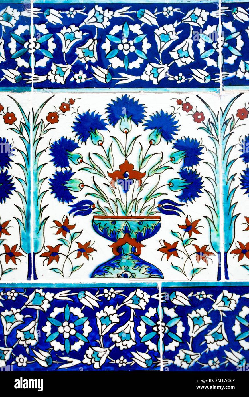 Handmade Tiles with floral patterns Stock Photo - Alamy