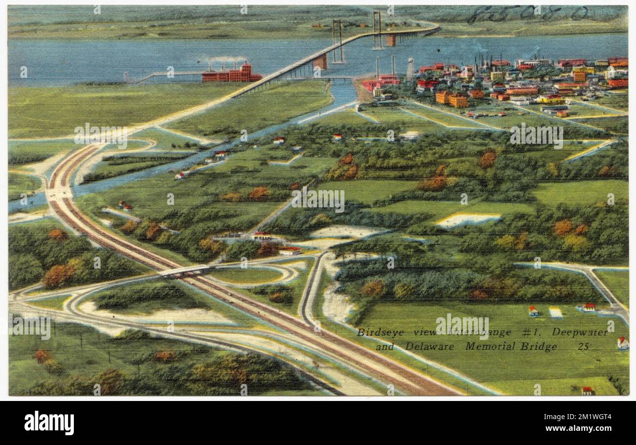 Birdseye view, Interchange #1, Deepwater and Delaware Memorial Bridge ...