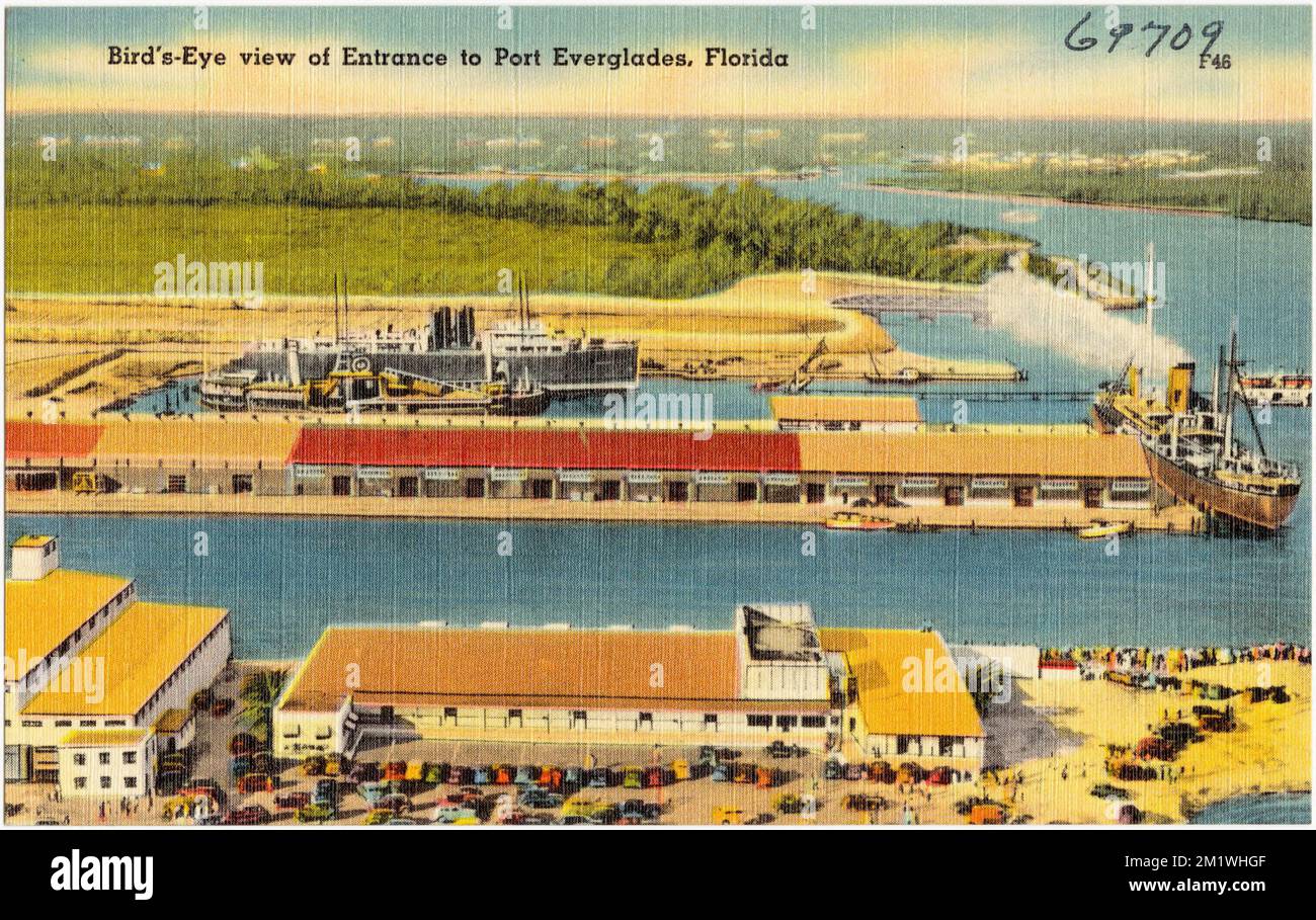 Bird's-eye view of entrance to Port Everglades, Florida , Harbors ...