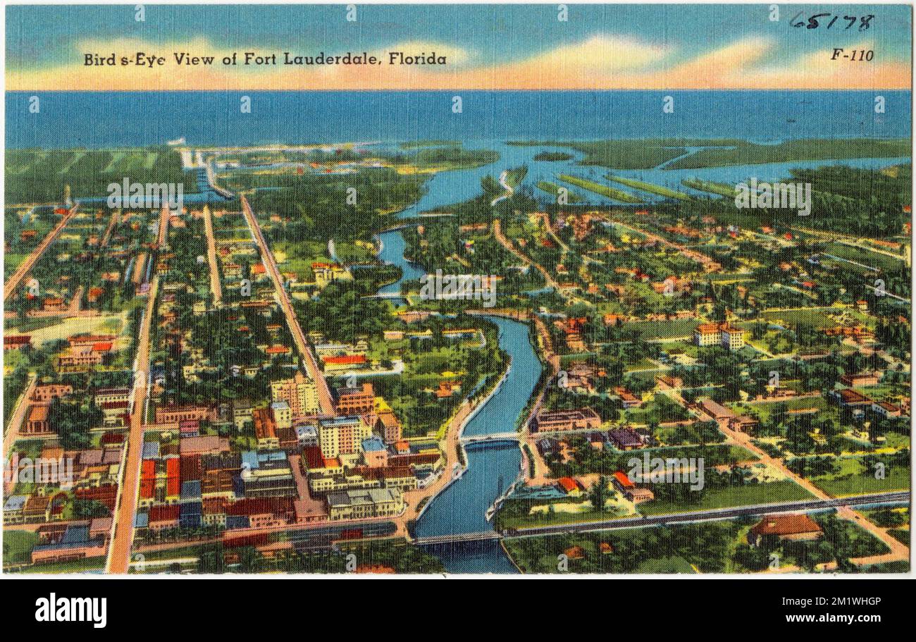 Bird's-eye view of Fort Lauderdale, Florida , Cities & towns, Tichnor ...