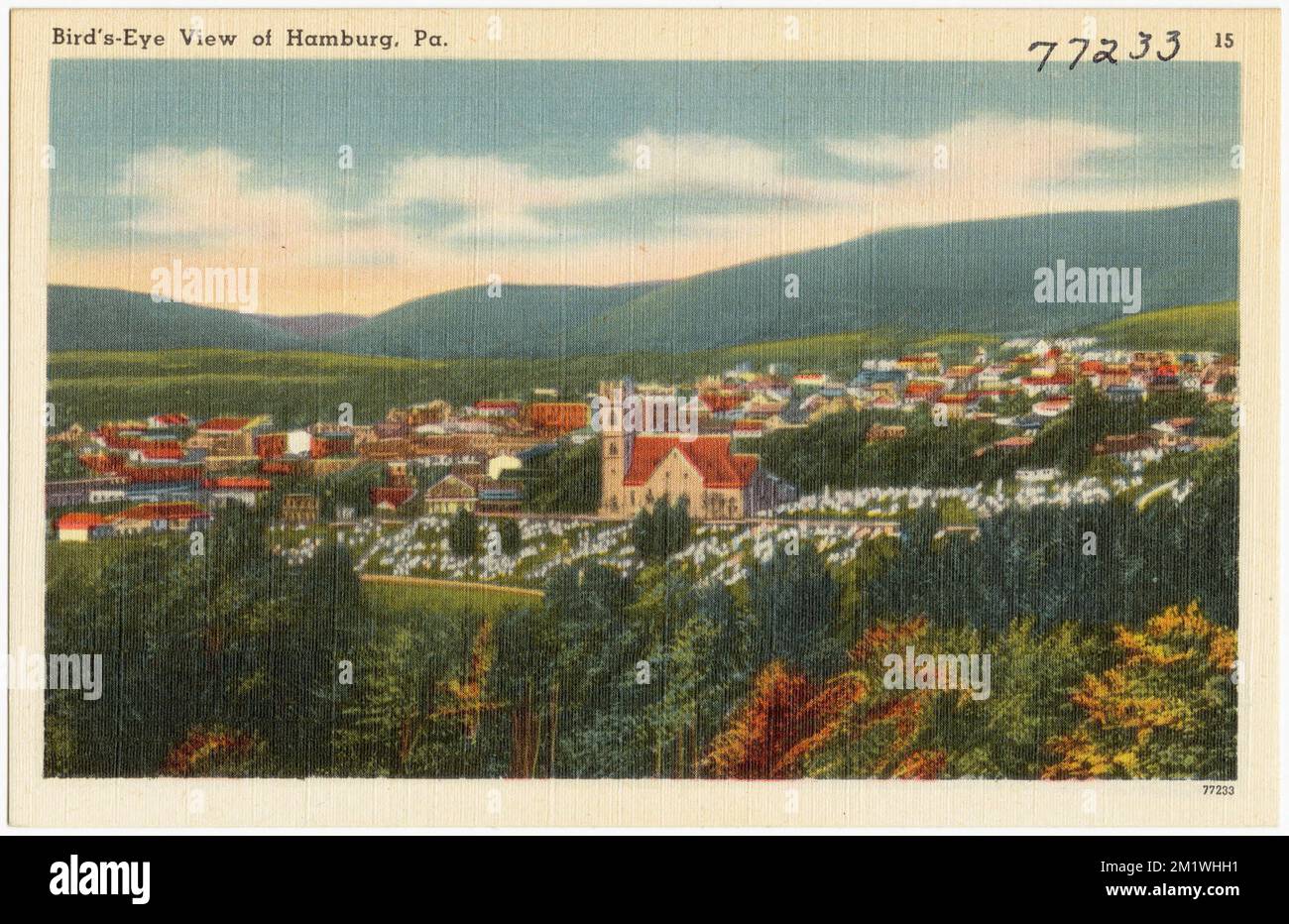 Bird's-eye view of Hamburg, Pa. , Cities & towns, Tichnor Brothers ...