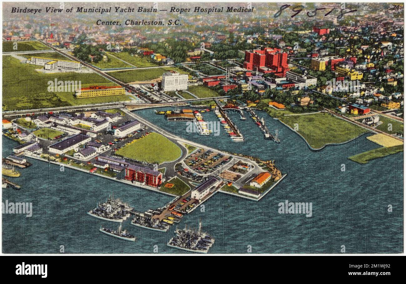 Birdseye view of Municipal Yacht Basin -- Roper Hospital Medical Center ...