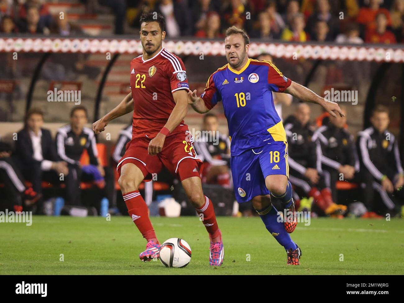 20141010 - BRUSSELS, BELGIUM: Belgium's Nacer Chadli and Andorra's ...