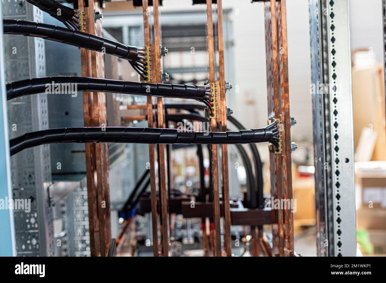 A closeup view of protective sheaths for electrical wires Stock Photo ...
