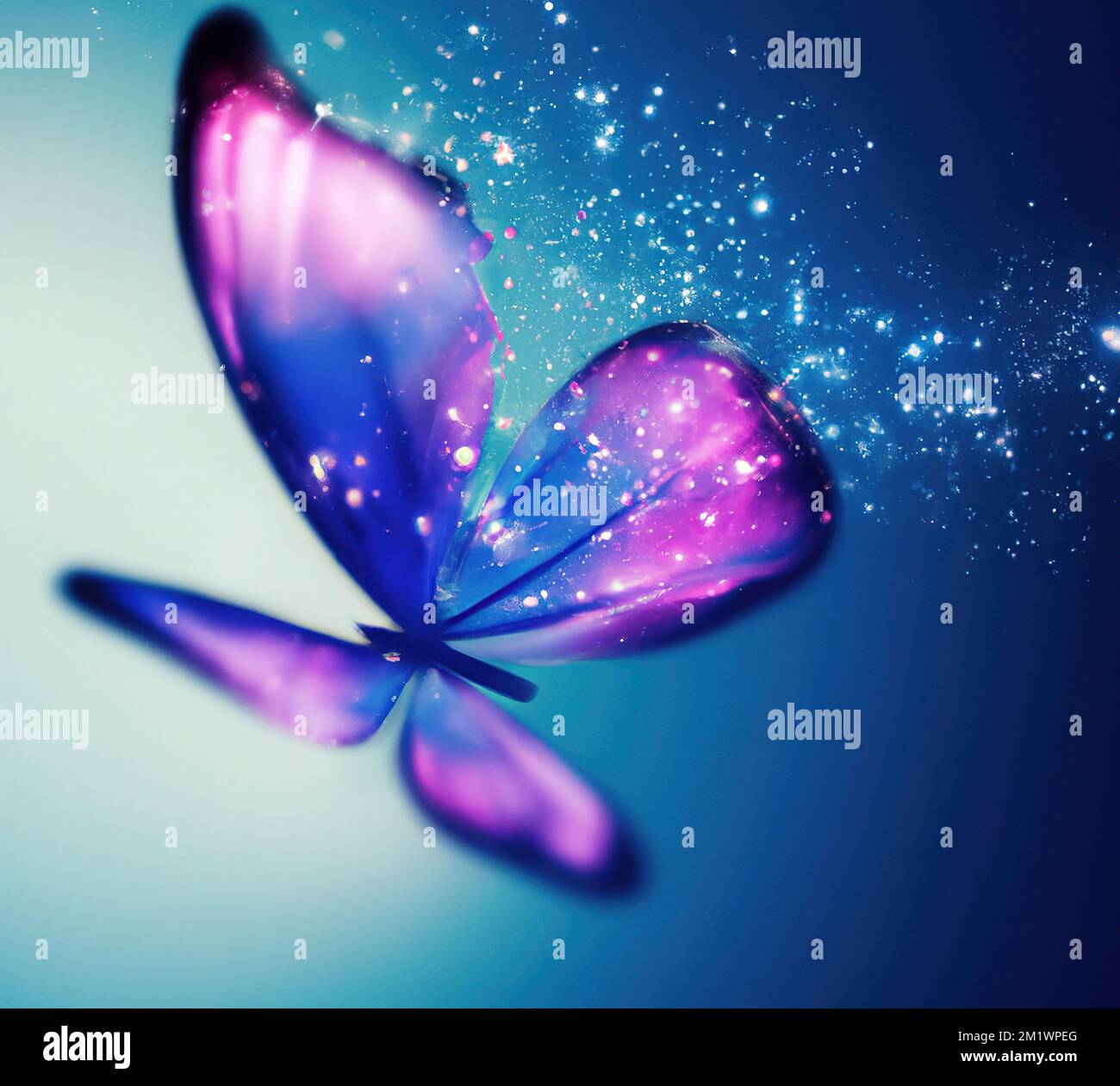 illustration of a color butterfly, abstract color background, digital ...