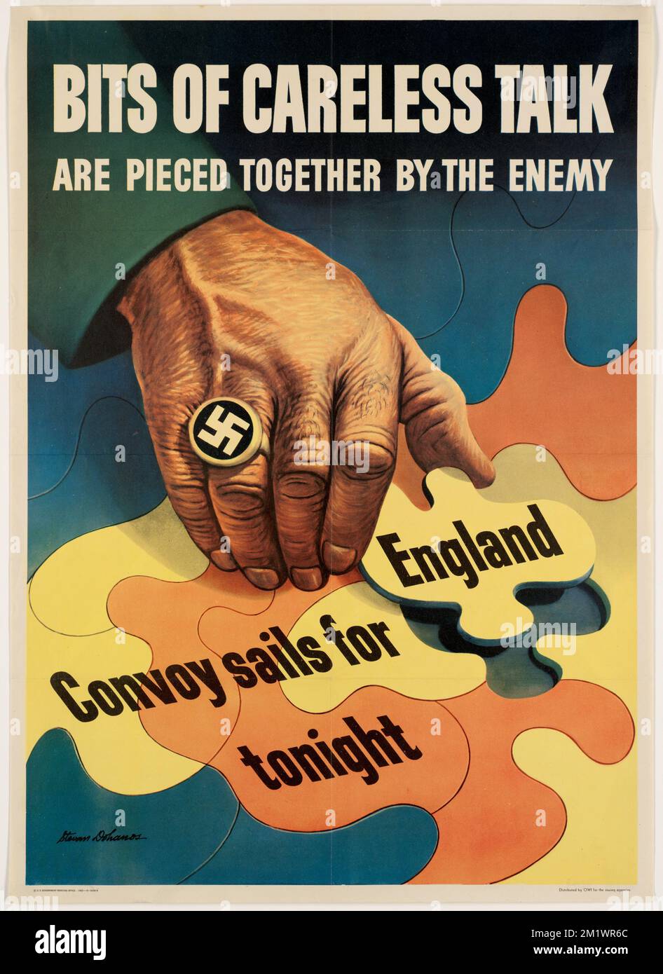 Bits of careless talk are pieced together by the enemy , Spying, Nazis ...