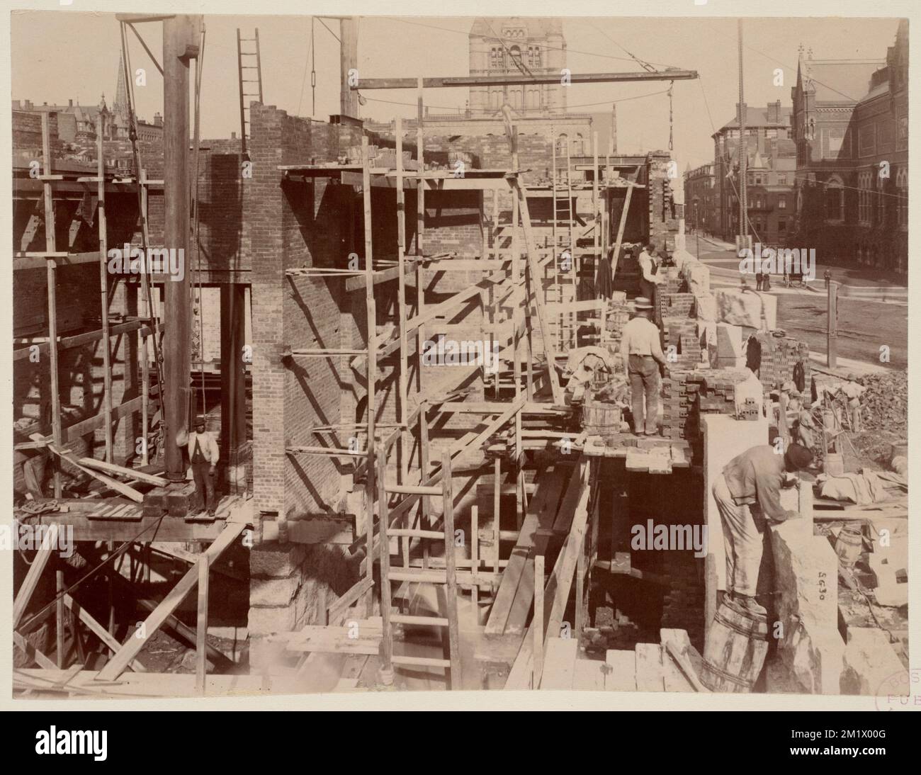 Blagden Street side, construction of the McKim Building , Public ...