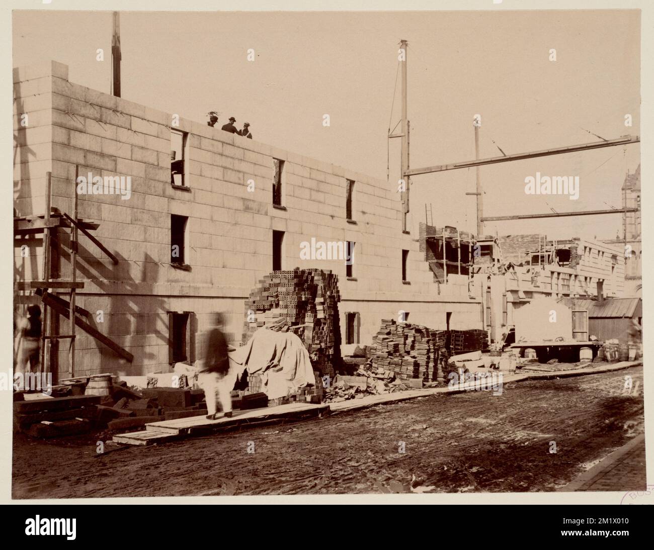 Blagden Street side, construction of the McKim Building , Public ...