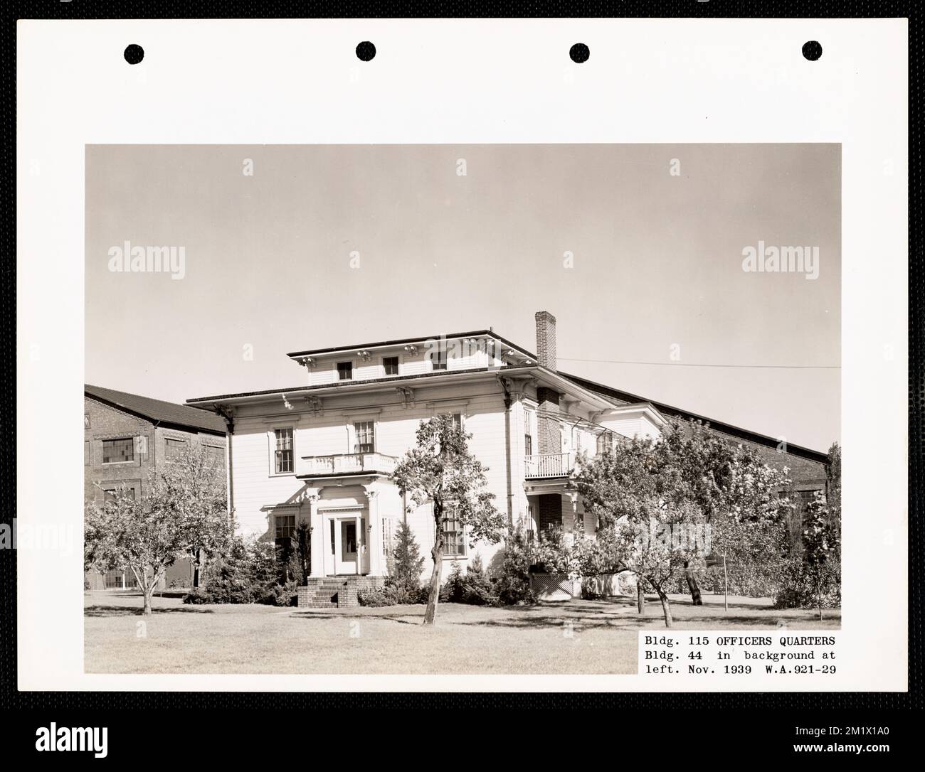 Bldg. 115 officers quarters, bldg. 44 in background at left , Armories ...