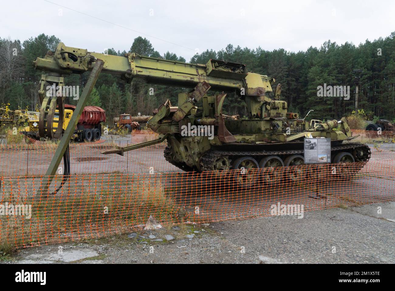 Green rusty tank adapted for liquidators for nuclear chernobyl ...