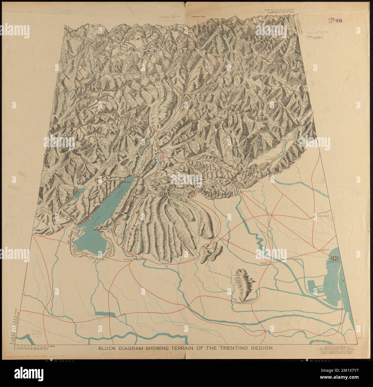 Block diagram showing terrain of the Trentino region , Trentino-Alto ...