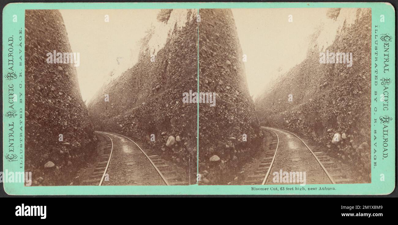 Bloomer Cut, 63 feet high, near Auburn , Railroad tracks, Railroad cuts ...