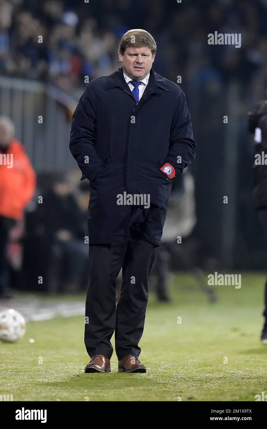 20141217 - LOKEREN, BELGIUM: Gent's head coach Hein Vanhaezebrouck ...
