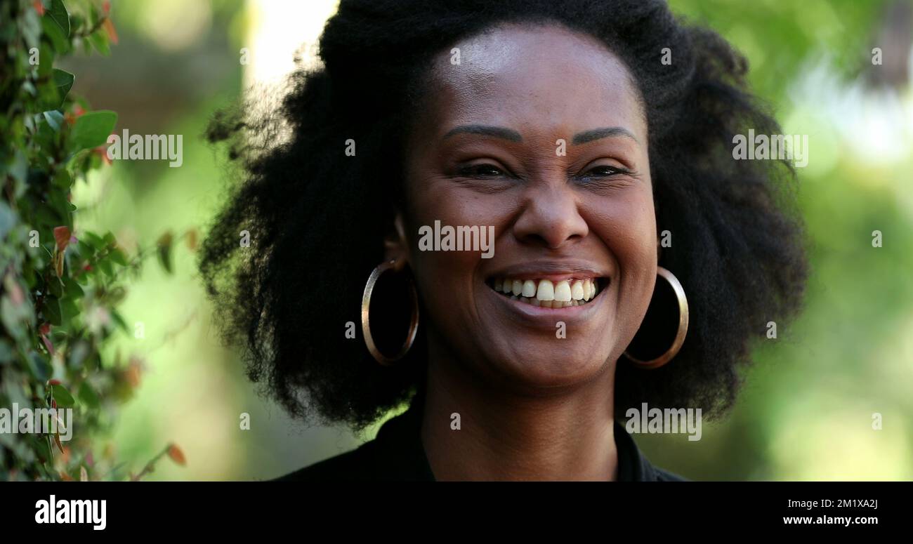 African woman laughing and smiling. Black lady authentic laugh Stock ...