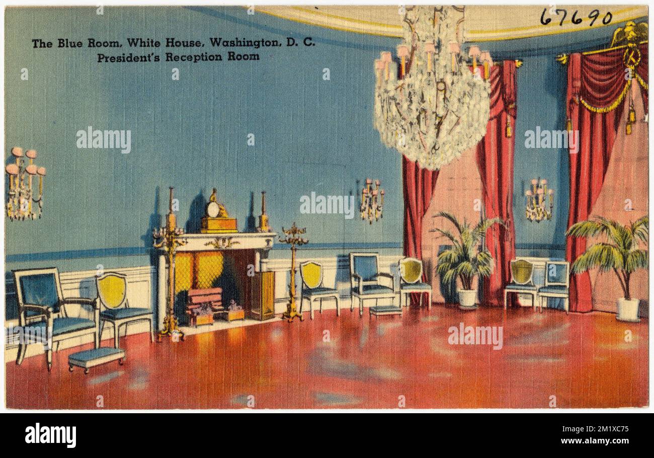 The Blue Room, White House, Washington, D. C., President's Reception ...