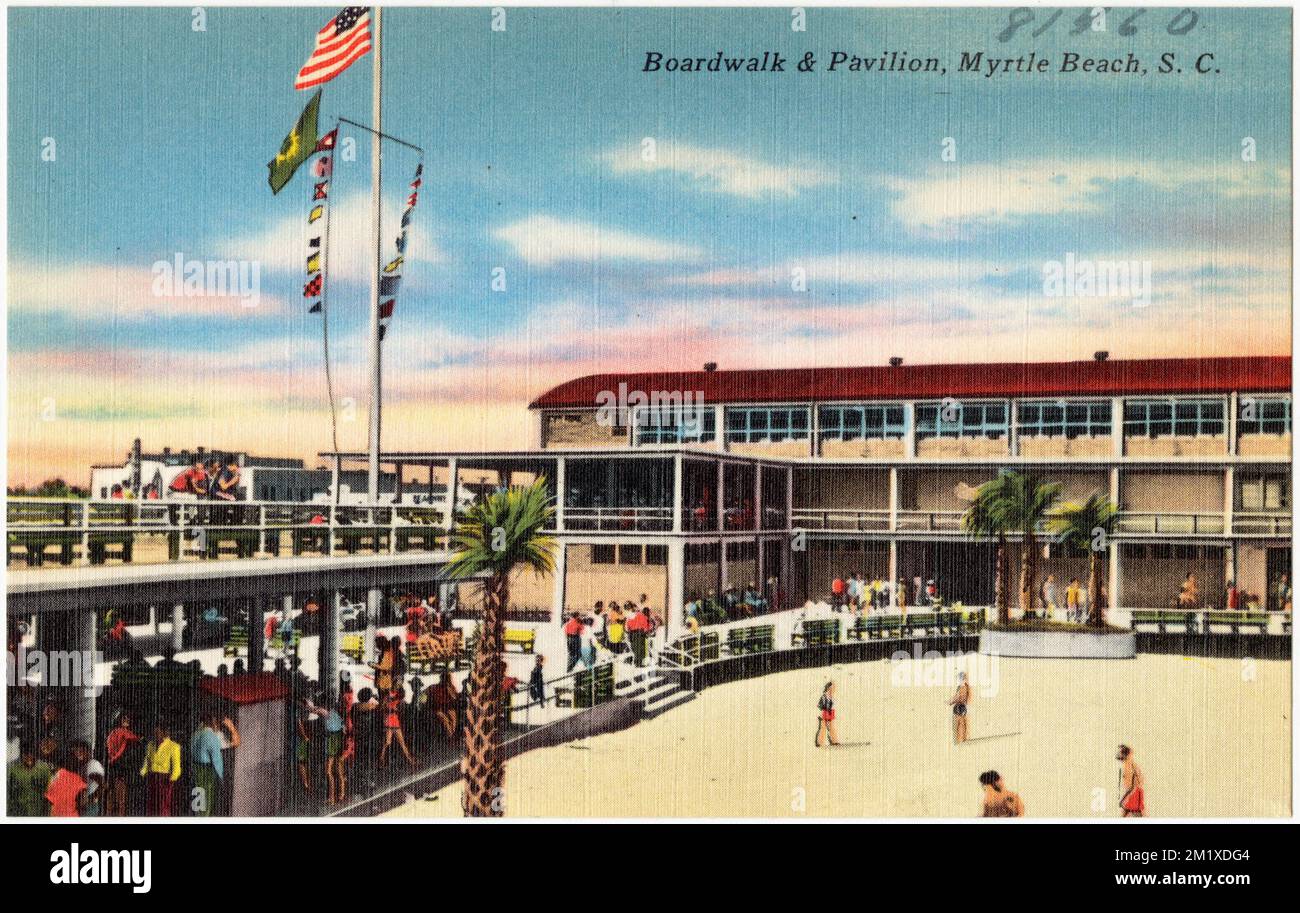 Boardwalk & pavilion, Myrtle Beach, S. C. , Boardwalks, Sports ...