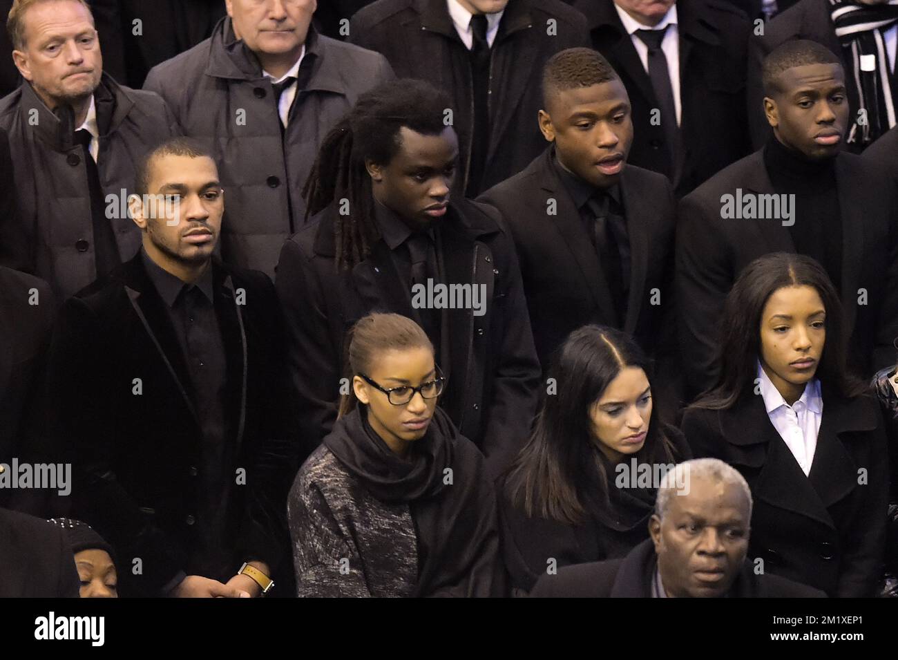 Belgium's Jordan Lukaku (2L) pictured during the funeral ceremony for ...