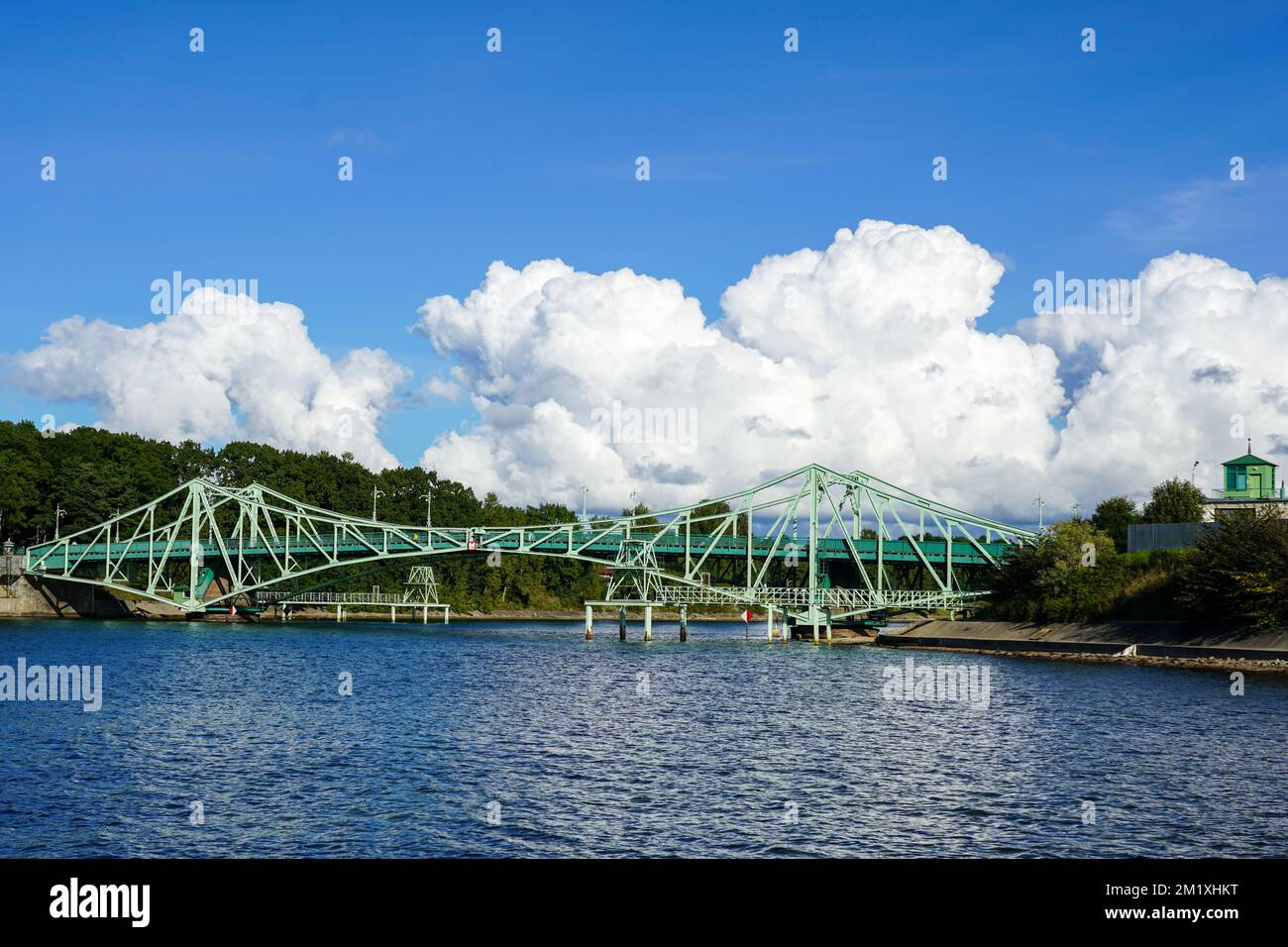 Oskara Kalpaka bridge, historical rotatable riveted steel construction ...