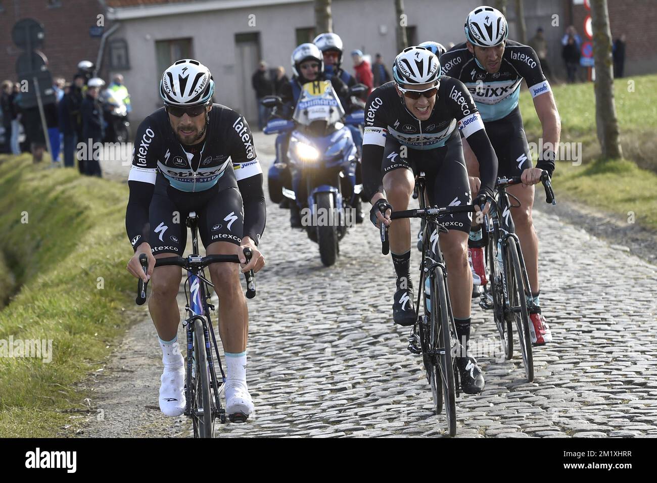 Belgian Tom Boonen of team Ettix - Quick-Step, Dutch Niki Terpstra of ...