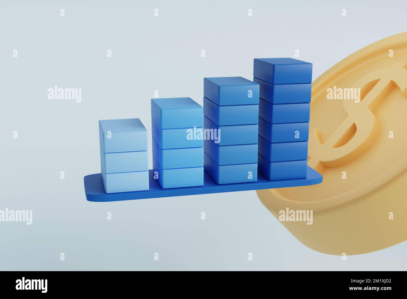 3d growth chart dollar, great design for any purposes. Business success ...