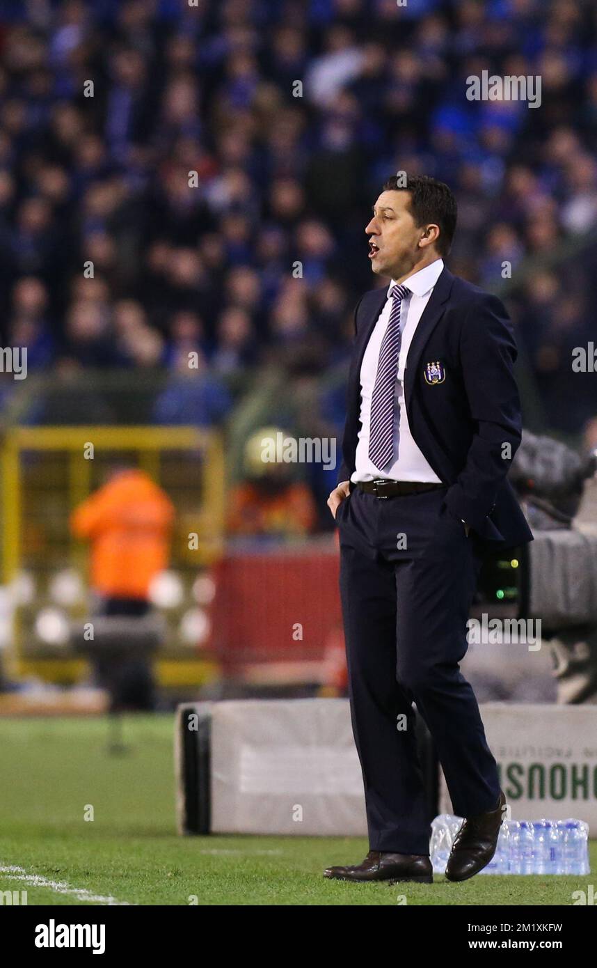 Anderlecht's head coach Besnik Hasi pictured during the Belgian Cofidis ...