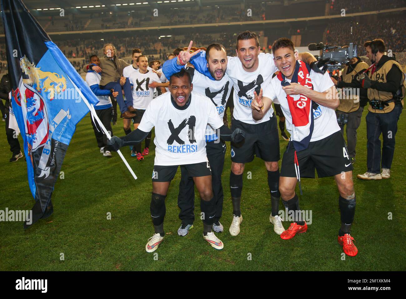 Club's Oscar Duarte and Club's Victor Vazquez Solsona celebrate after ...