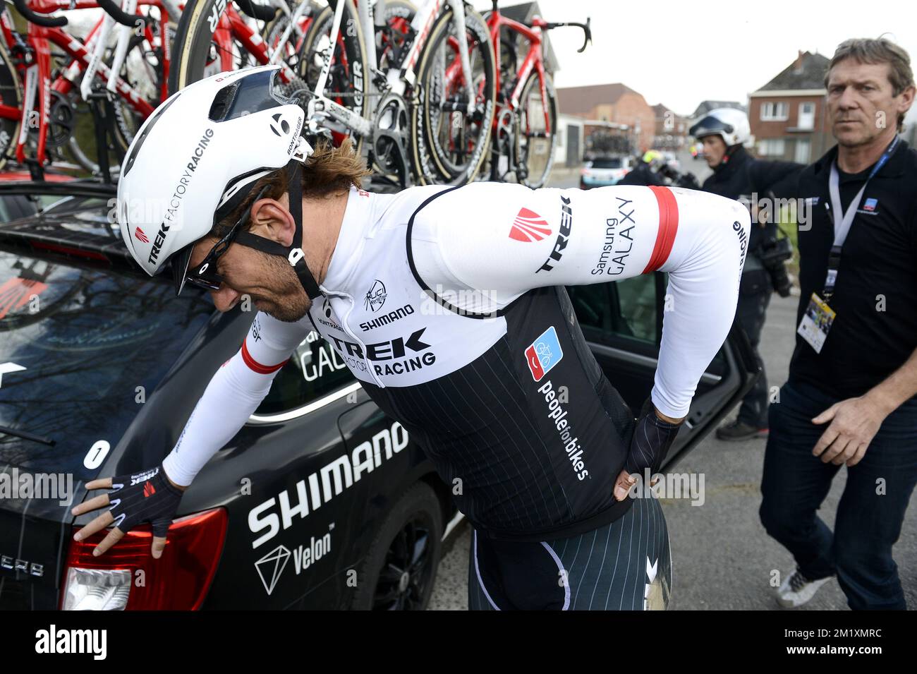 Swiss Fabian Cancellara of Trek Factory Racing and Belgian Dirk Demol ...