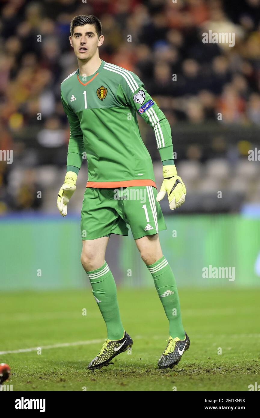 Belgium's goalkeeper Thibaut Courtois pictured during a qualification ...