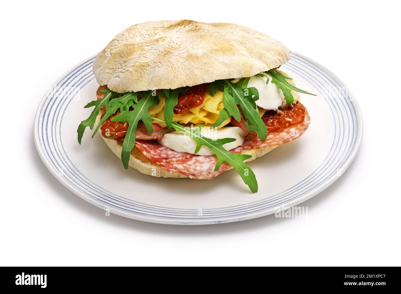 Puccia( a sandwich made of pizza dough), Italian Puglia food Stock ...