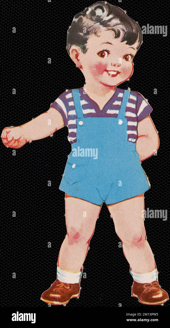 Bob paper doll with head turned to the right , Coveralls. Phyllis Tyler ...